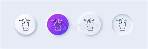 Touchscreen Gesture Line Icon Slide Arrow Sign Swipe Action Line Icons Vector Stock