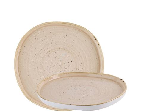 Churchill Stonecast Nutmeg Cream Organic Walled Plate 10 25 5cm