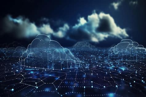 Premium Ai Image Abstract Cloud Computing Concept 3d Rendering Toned Image Double Exposure