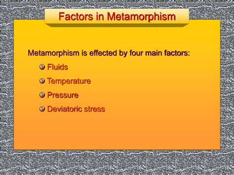 Ppt Factors In Metamorphism Powerpoint Presentation Free Download