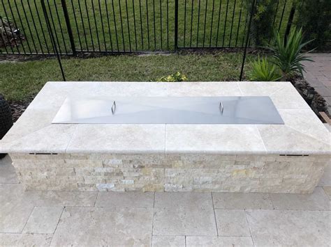 Rectangle Metal Fire Pit Cover Flame Creation