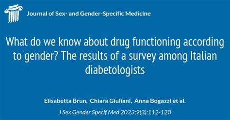What Do We Know About Drug Functioning According To Gender The Results
