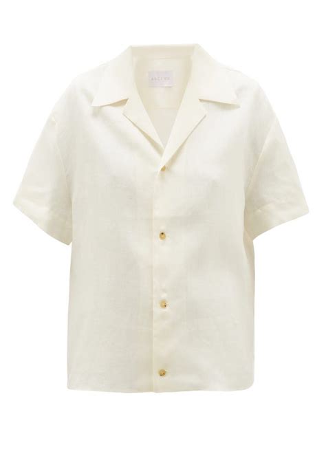 Prague Lemon Linen Shirt Short Sleeve Cream Linen Shirt Cream Linen Shirt