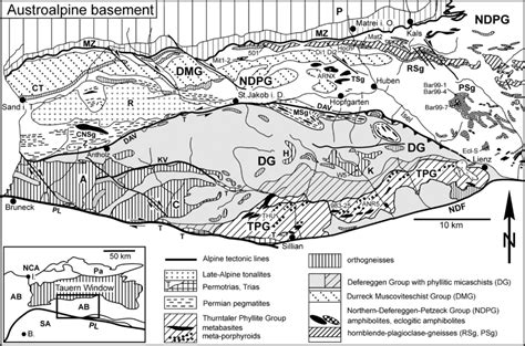 Lithological Units In The Austroalpine Basement To The South Of The Download Scientific Diagram