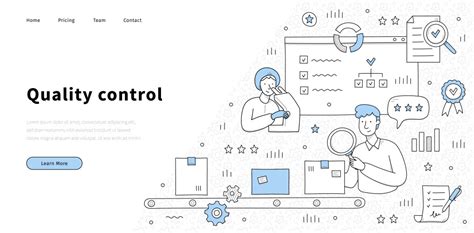 quality control doodle concept product inspection vector image