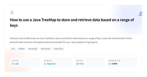 How To Use A Java Treemap To Store And Retrieve Data Based On A Range Of Keys Labex