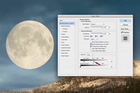 Photoshop Blending Options How To Add A Moon To Your Landscape Image