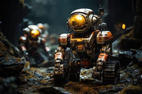 Premium Photo Robots Efficiently Conduct Space Mining Operations On An Asteroid