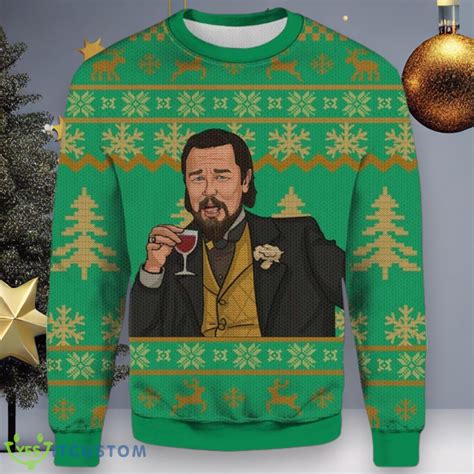 Leo Laughing Meme Ugly Christmas Sweater Yesitcustom