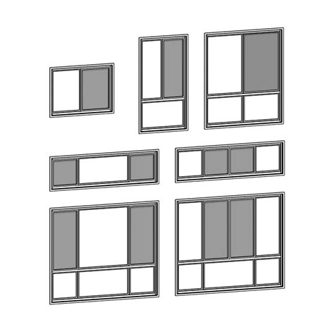 Sliding Windows Basic Pack Revit Library