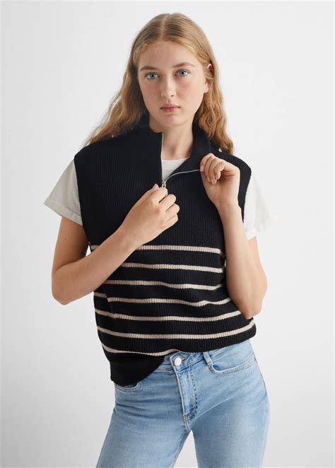 Striped Knitted Vest Teenage Girl Mango Teen Usa