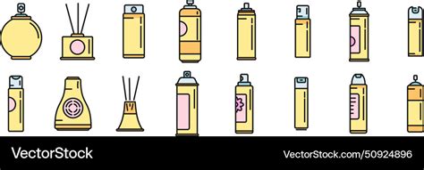 Air Freshener Icons Set Color Line Royalty Free Vector Image