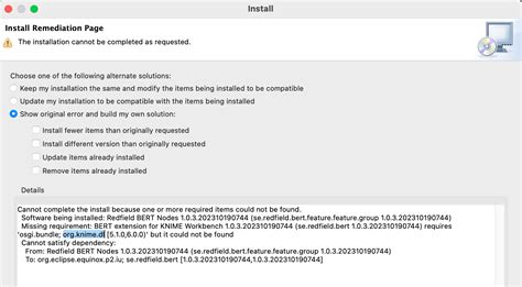 empty zip files for local installation community extensions knime