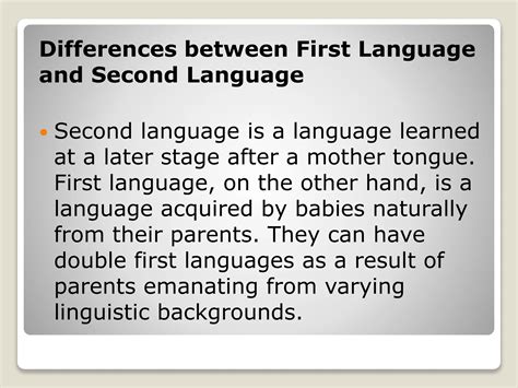 First Language Vs Second Language Lec Pptx