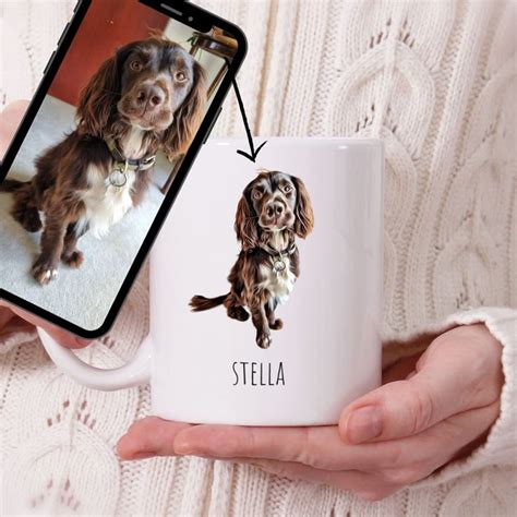 Custom Pet Portrait Mug Pet Portrait Drawing Personalised Pet