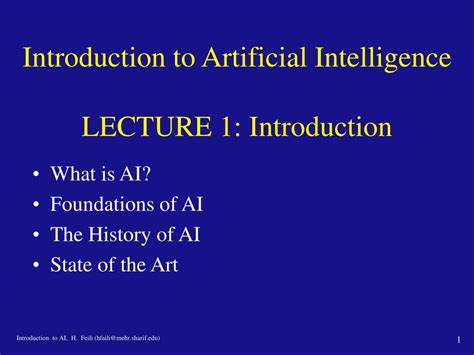 Ppt Introduction To Artificial Intelligence Lecture Introduction