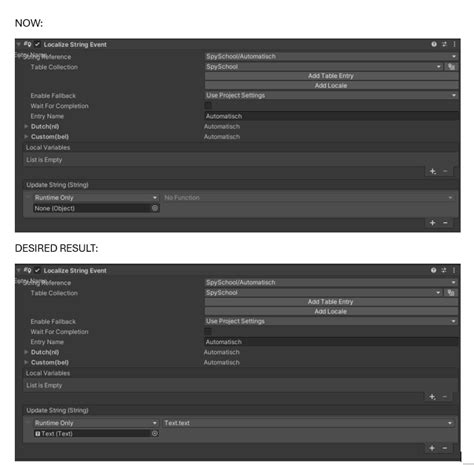 Unity Localisation Localize String Event Update String Help Unity