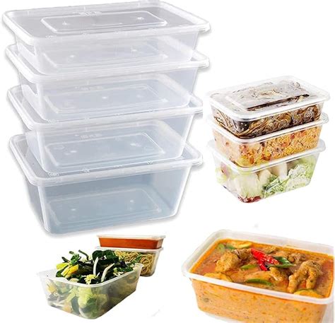 10 X Reusable Plastic Food Grade Storage Containers 10 Lids Volume