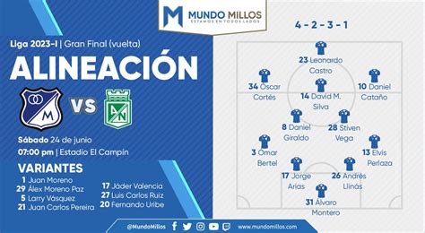 Mundo Millos On Twitter Titular De Millonarios Para Enfrentar A