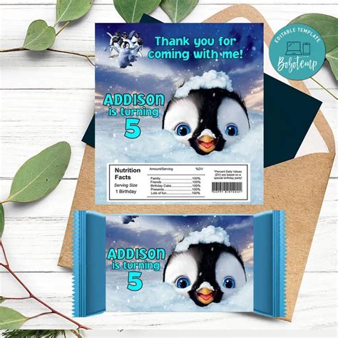 Happy Feet Candy Bar Label Customizable Template Diy Bobotemp