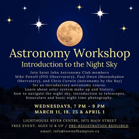 Astronomy Workshop Hampton Saint John Astronomy Club