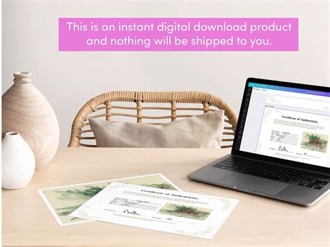Editable Certificate Of Authenticity For Artwork Certificate Of Authenticity Template Canva