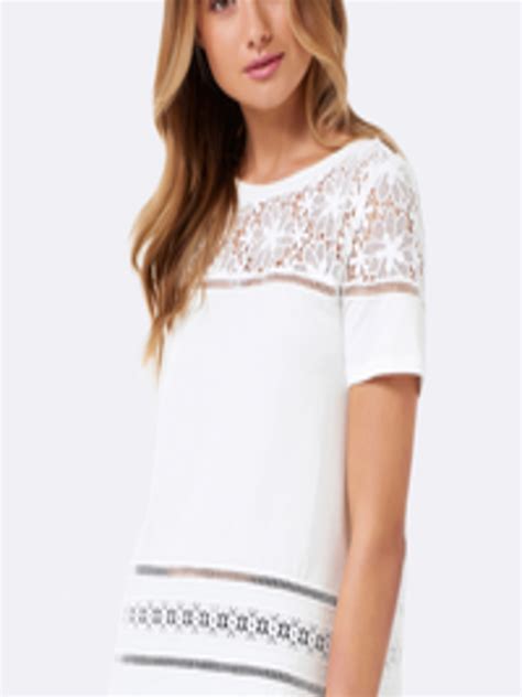 Buy Forever New Women White Solid Boxy Pure Cotton Top Tops For Women