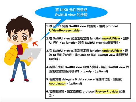 在 Swiftui App 加入 Uikit View，比方網頁 Swiftui 有很多很棒很炫的功能，幫助我們更容易地開發 Ios