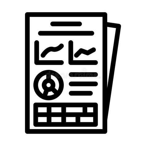 Illustration De Licône De Ligne De Rapport Illustration Stock