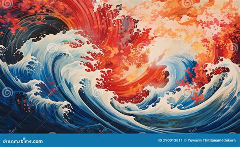 Abstract Swirling Vortex Of Vibrant Colors And Shapes Generative Ai Stock Illustration