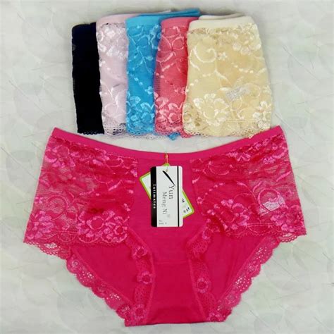 Fashion Lace Floral Panties 95bamboo Fiber Women Briefs Woman Sexy