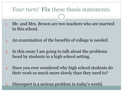 Ppt Thesis Statements Powerpoint Presentation Free Download Id