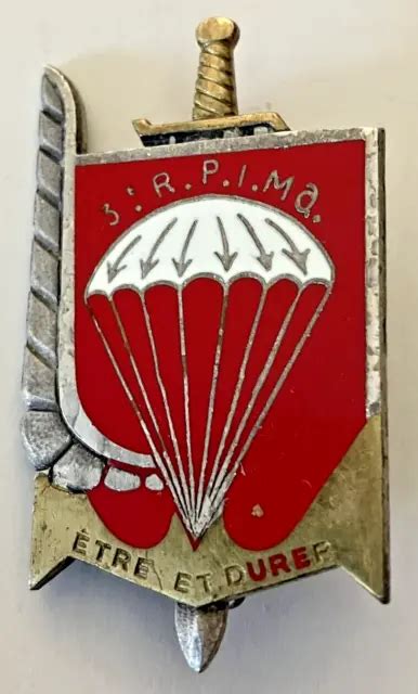 INSIGNE MILITAIRE PARACHUTISTE TDM 3RPIMa Plat DRAGO PARIS