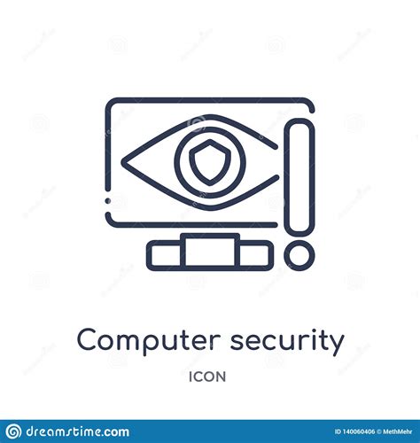 Linear Computer Security Icon From Internet Security And Networking Outline Collection Thin