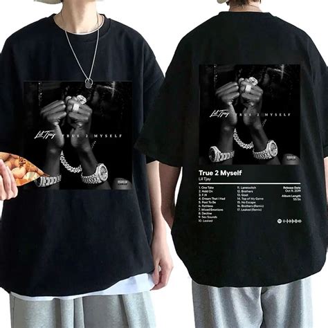 Rapper Lil Tjay True 2 Myself Music Album Graphic Tshirt Men Vintage T