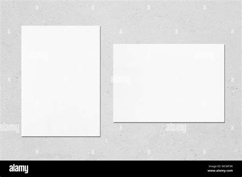 Two Empty White Vertical And Horizontal Rectangle Poster Mockups With