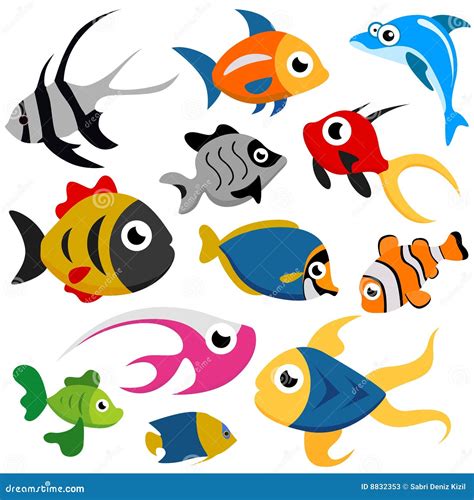 Vetor Dos Peixes Dos Desenhos Animados Ilustração do Vetor Ilustração