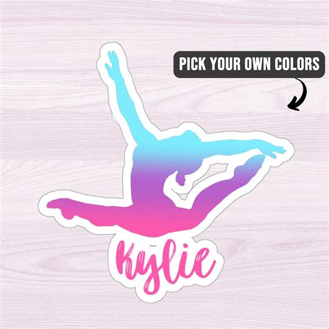 Personalized Gymnastics Sticker Custom Name Gymnast Sticker For