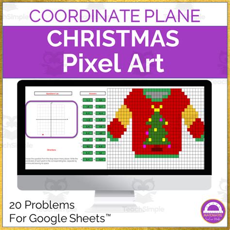 Coordinate Plane Pixel Art Christmas Digital Activity By Teach Simple