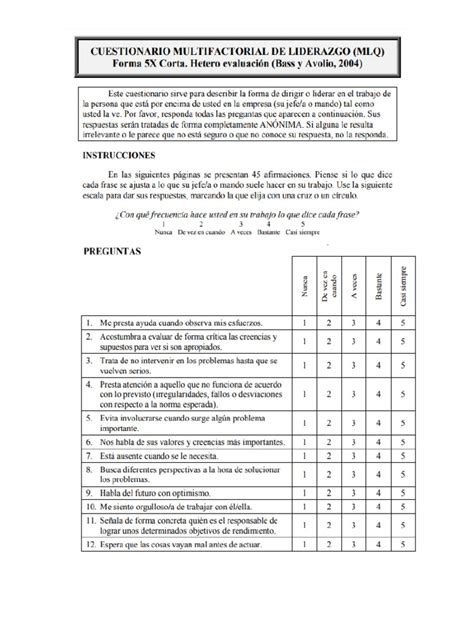 Encuesta De Liderazgo Pdf
