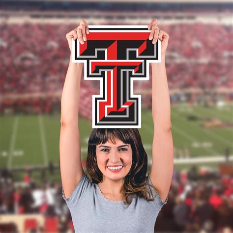 Texas Tech Red Raiders Logo Big Head Official Ncaa Foam Core Cut