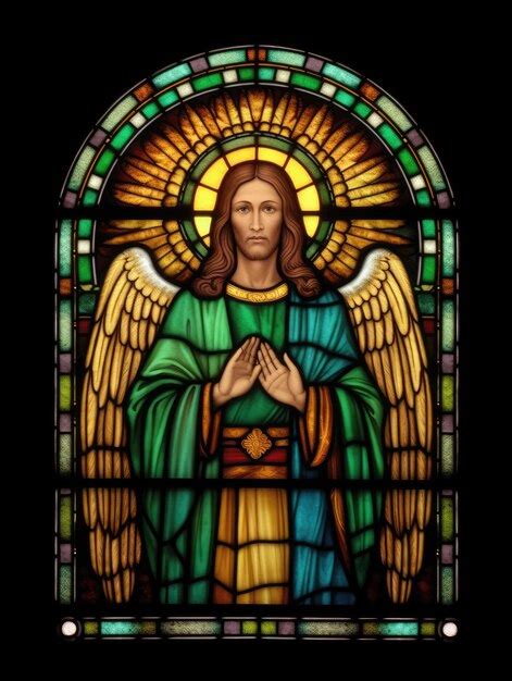 Premium Ai Image Angle Stained Glass Window Mosaic Religious Collage