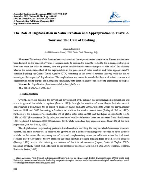 The Role Of Digitalisation In Value Creation And Appropriation Pdf