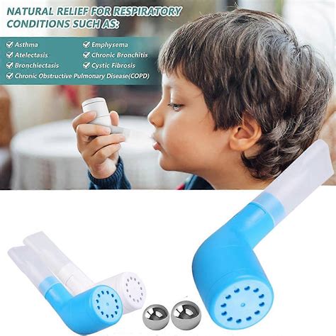 Mucus Removal Device Lung Exercise Respiratory Muscle Trainer Blue