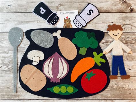 Felt Board Story Set Stone Soup Etsy Stone Soup Felt Board