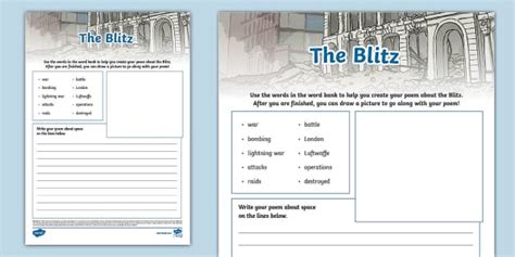 The Blitz Poem Writing Template Teacher Made Twinkl