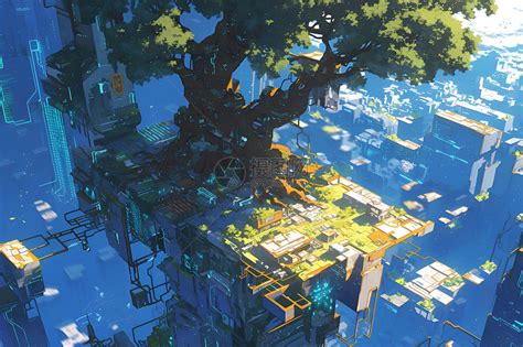 一颗巨树插画图片下载 正版图片601145715 摄图网