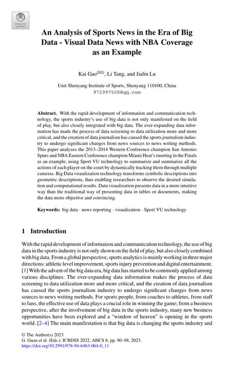 Pdf An Analysis Of Sports News In The Era Of Big Data Visual Data