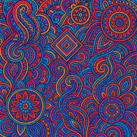 Vibrant Psychedelic Patterns Hypnotic Abstract Art