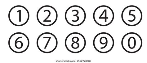 hand drawn simple round numbers flat stock vector royalty free
